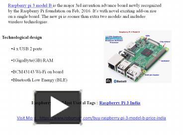 PPT – Raspberry Pi 3 India | Robomart PowerPoint presentation | free to ...