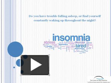 Insomnia - Common symptoms,causes and treatment presentation | free to ...