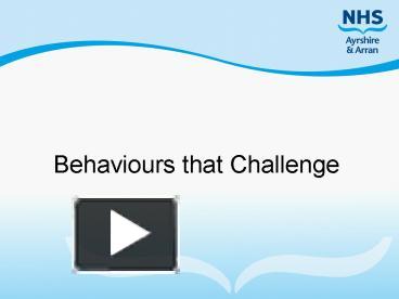 unit 27 challenging behaviours presentation | free to download