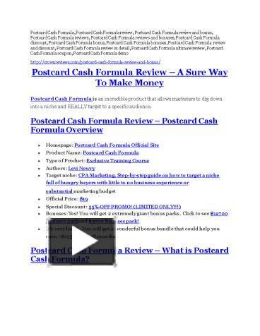 Postcard Cash Formula Review demo - $22,700 bonus presentation | free ...