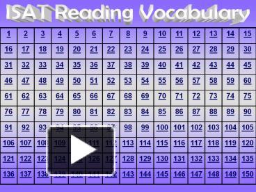 PPT – ISAT Reading Vocabulary PowerPoint presentation | free to ...