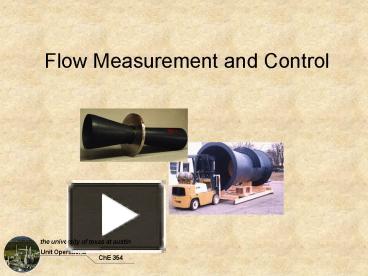 Flow Measurement and Control presentation | free to view