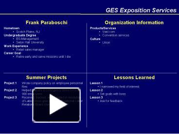 PPT – GES Exposition Services PowerPoint presentation | free to view ...
