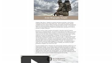 Army Biography Sample presentation | free to download
