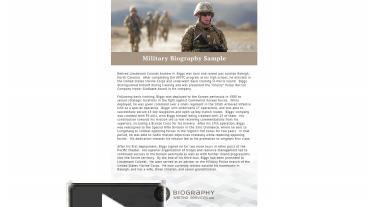 Military Biography Sample presentation | free to download