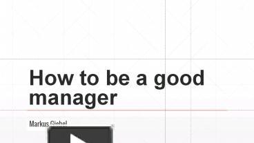 How to be a good manager presentation | free to download