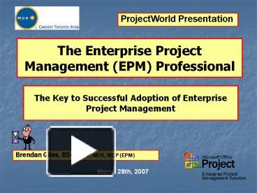 The Enterprise Project Management (EPM) Professional presentation ...