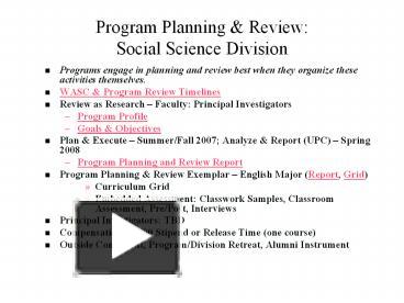 PPT – Program Planning PowerPoint presentation | free to download - id ...