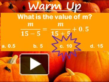PPT – Warm Up PowerPoint presentation | free to download - id: 815e17-NGU0Y