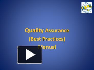 Quality Assurance presentation | free to view