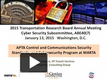 PPT – APTA Control and Communications Security Standards, and ...