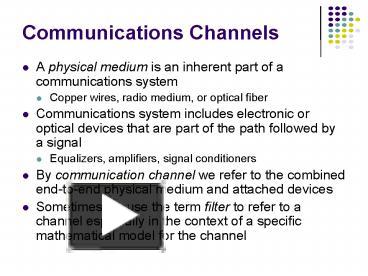 PPT – Communications Channels PowerPoint presentation | free to view ...