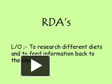RDA presentation | free to view