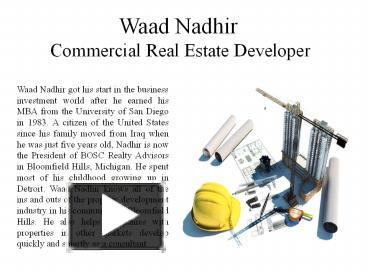 PPT – Waad Nadhir-Commercial Real Estate Developer PowerPoint ...