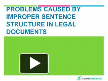 Problems Caused by Improper Sentence Structure in Legal Documents ...