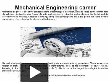Mechanical Engineering career presentation | free to download