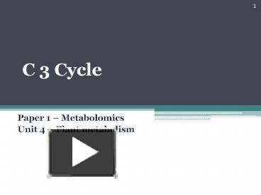 C3 Cycle presentation | free to download