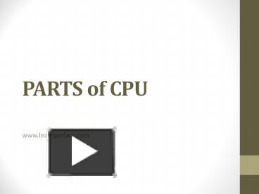 Parts of CPU presentation | free to download