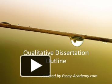 Qualitative Dissertation Outline presentation | free to download