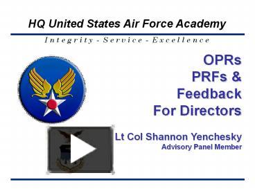 OPRs presentation | free to view