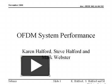PPT – OFDM System Performance PowerPoint presentation | free to ...