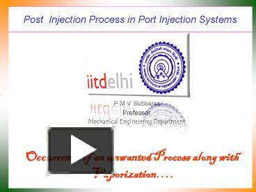 PPT – Post Injection Process in Port Injection Systems PowerPoint ...