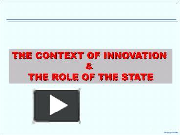 THE CONTEXT OF INNOVATION presentation | free to view