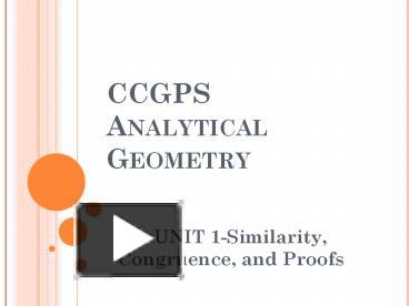 CCGPS Analytical Geometry presentation | free to download