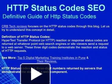 PPT – HTTP Status Codes SEO:Definitive Guide of Http Status Codes ...