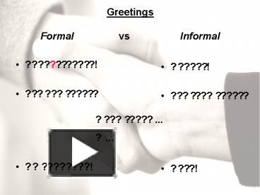 Greetings Formal vs Informal presentation | free to download
