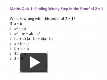 Maths Quizzes presentation | free to download