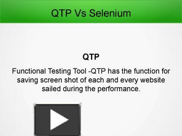 PPT – QTP Vs Selenium Tool PowerPoint presentation | free to download ...