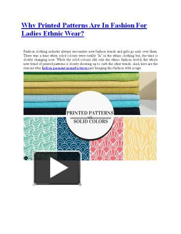 Why Printed Patterns Are In Fashion For Ladies Ethnic Wear ...