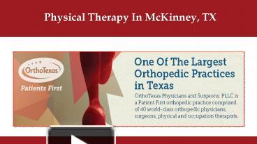 PPT – Physical Therapy In McKinney, TX PowerPoint presentation | free ...