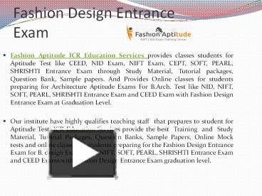 Fashion Design Entrance Exam (1) presentation | free to download