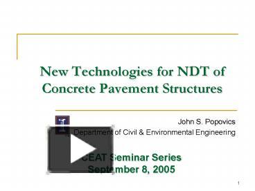 New Technologies for NDT of Concrete Pavement Structures presentation ...