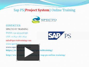 PPT – sap ps online training |sap ps live training | spectotraining ...