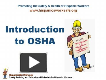 Introduction to OSHA presentation | free to view