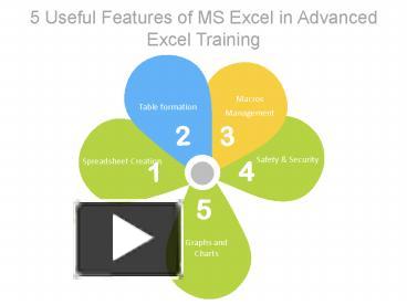 PPT – 5 Useful Features of MS Excel in Advanced Excel Training ...