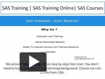 PPT – SAS Training PowerPoint presentation | free to download - id ...