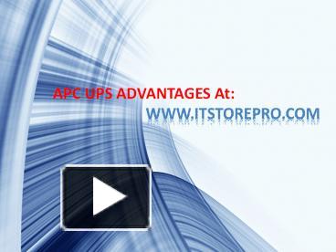 apc ups presentation | free to download