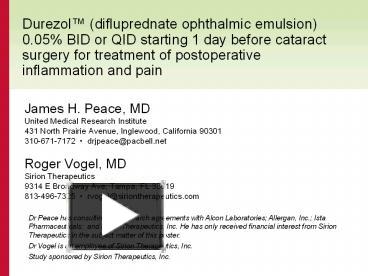 PPT – Durezol PowerPoint presentation | free to download - id: 8224c-ZDc1Z