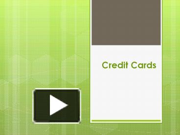 Credit Cards presentation | free to download
