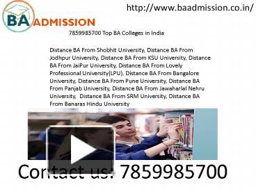 PPT – 7859985700 Top BA Colleges in India PowerPoint presentation ...