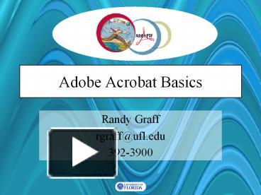 Adobe Acrobat Basics presentation | free to view