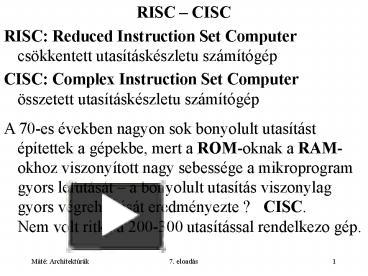 PPT – RISC PowerPoint presentation | free to download - id: 823b3d-NDVlO