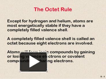 The Octet Rule presentation | free to view