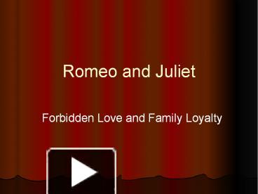 Romeo and Juliet presentation | free to download
