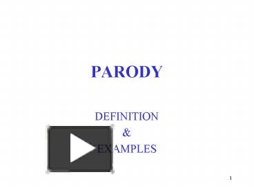 PPT – PARODY PowerPoint presentation | free to download - id: 823cfa-MzMzM
