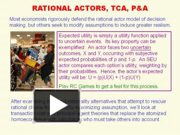 RATIONAL ACTORS, TCA, P presentation | free to download